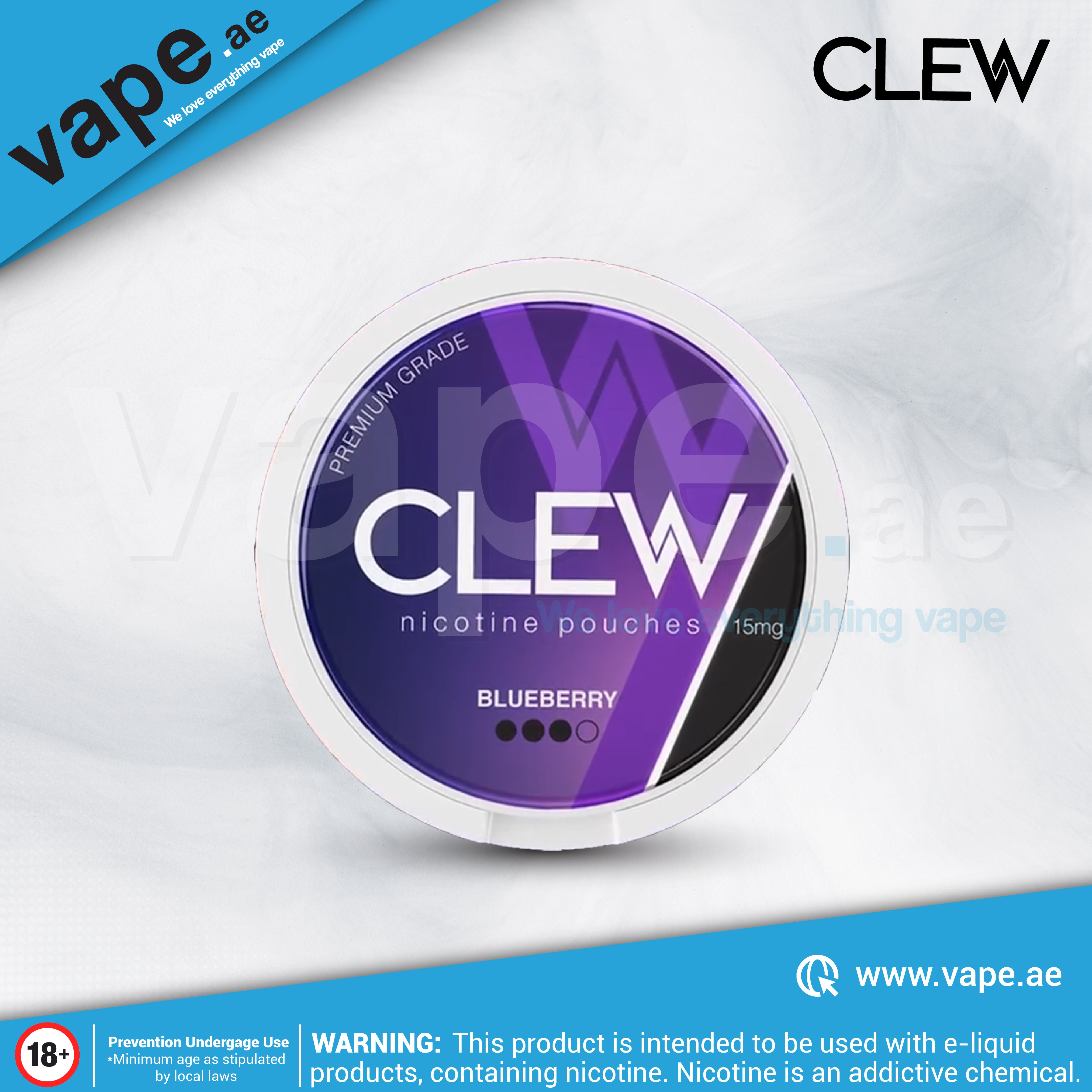 Blueberry 15mg Nic Pouch / Snus By CLEW – Vape.ae