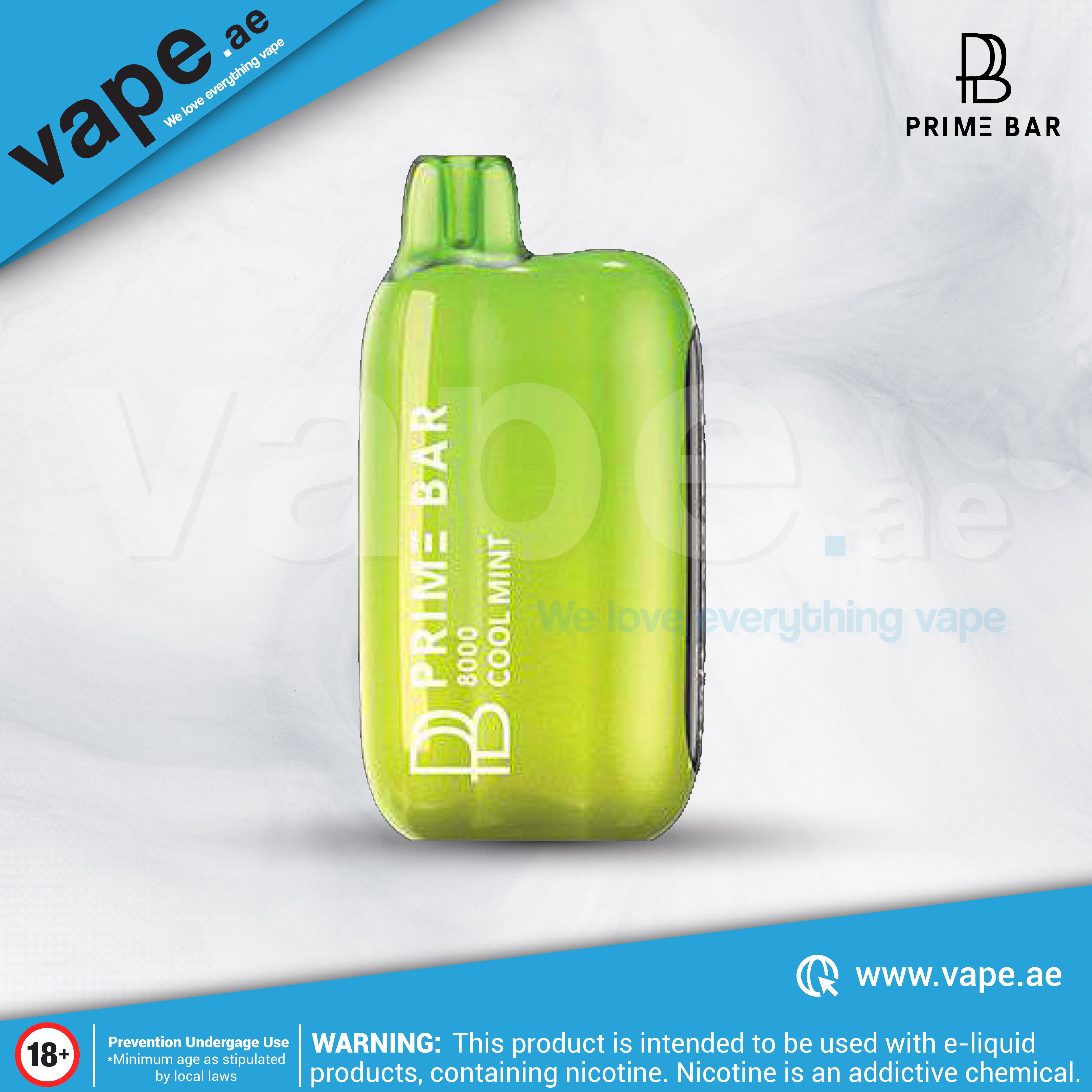 Cool Mint 50mg 8,000 Puffs By Prime Bar – Vape.ae
