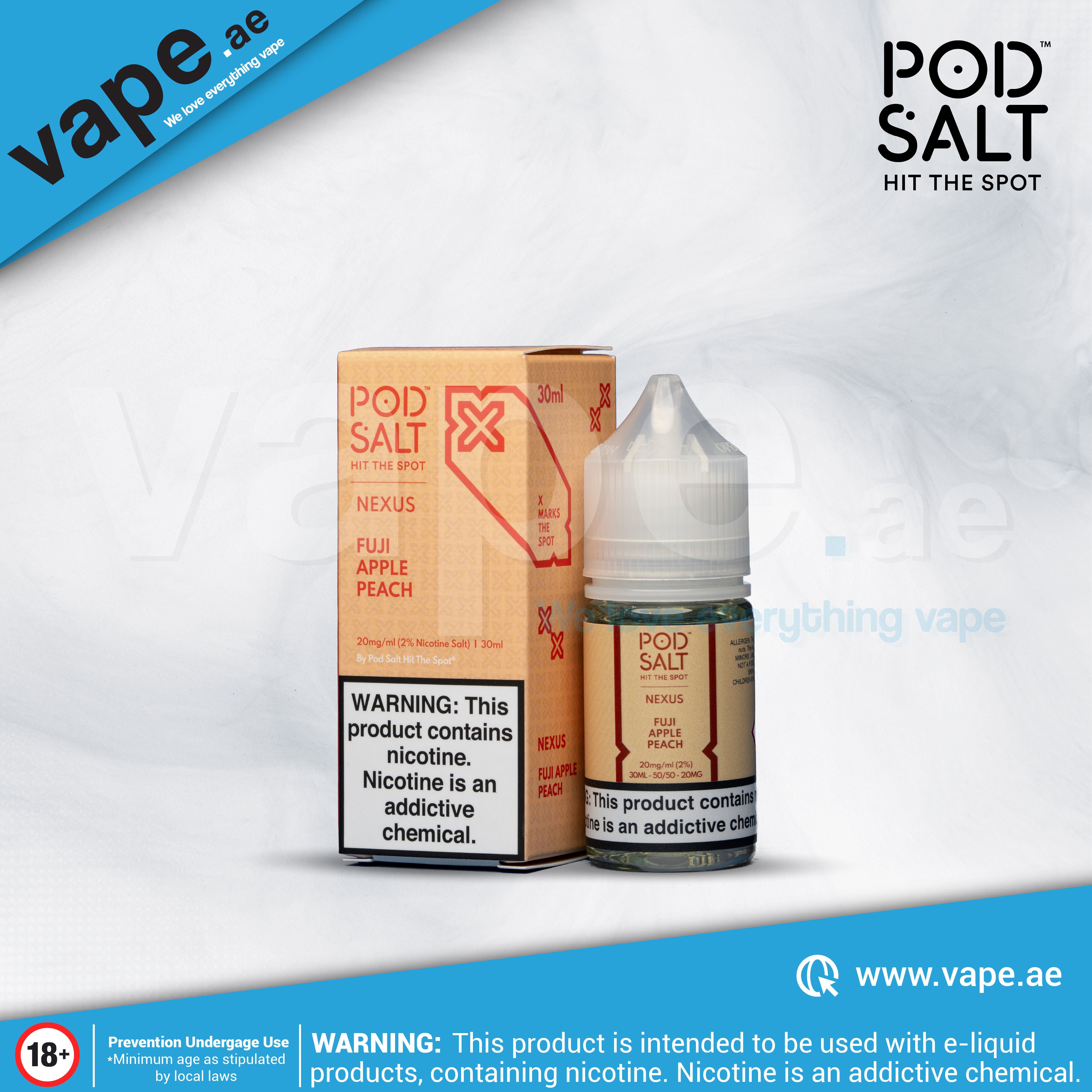 Fuji Apple Peach 20mg 30ml By Pod Salt Nexus – Vape.ae