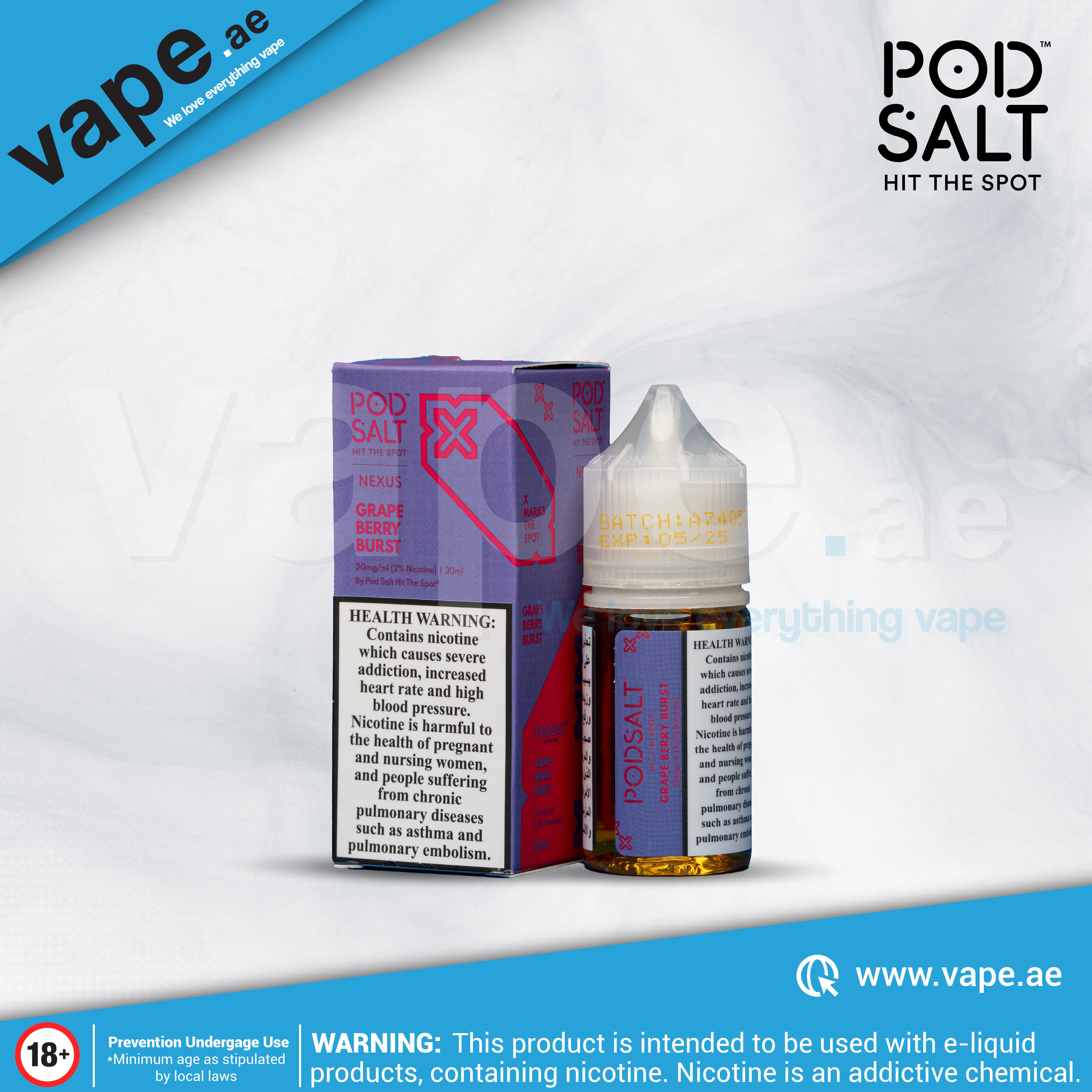 Grape Berry Burst 20mg 30ml By Pod Salt Nexus – Vape.ae