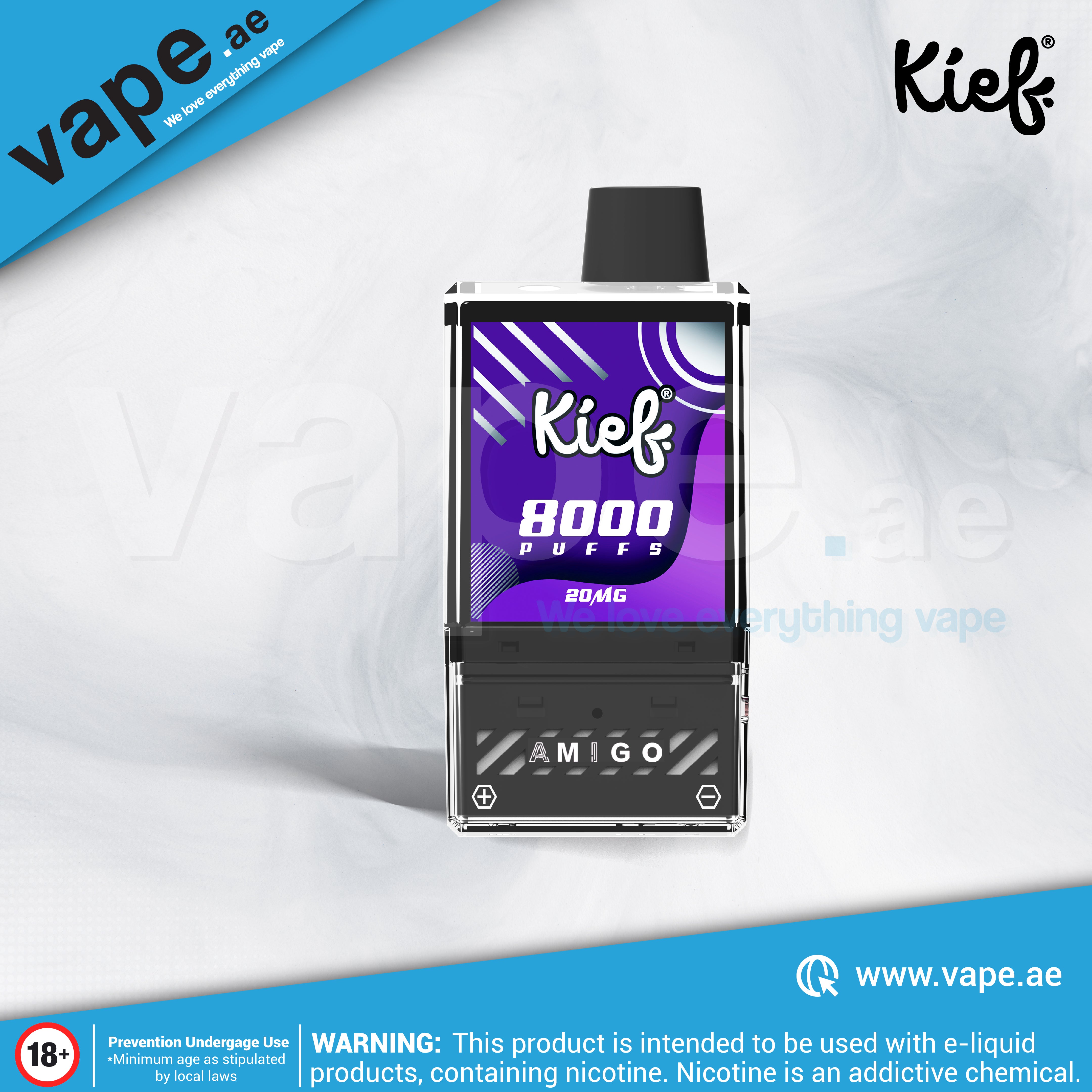 Grape Ice 8000 Puff 20mg Kit By Kief Amigo – Vape.ae