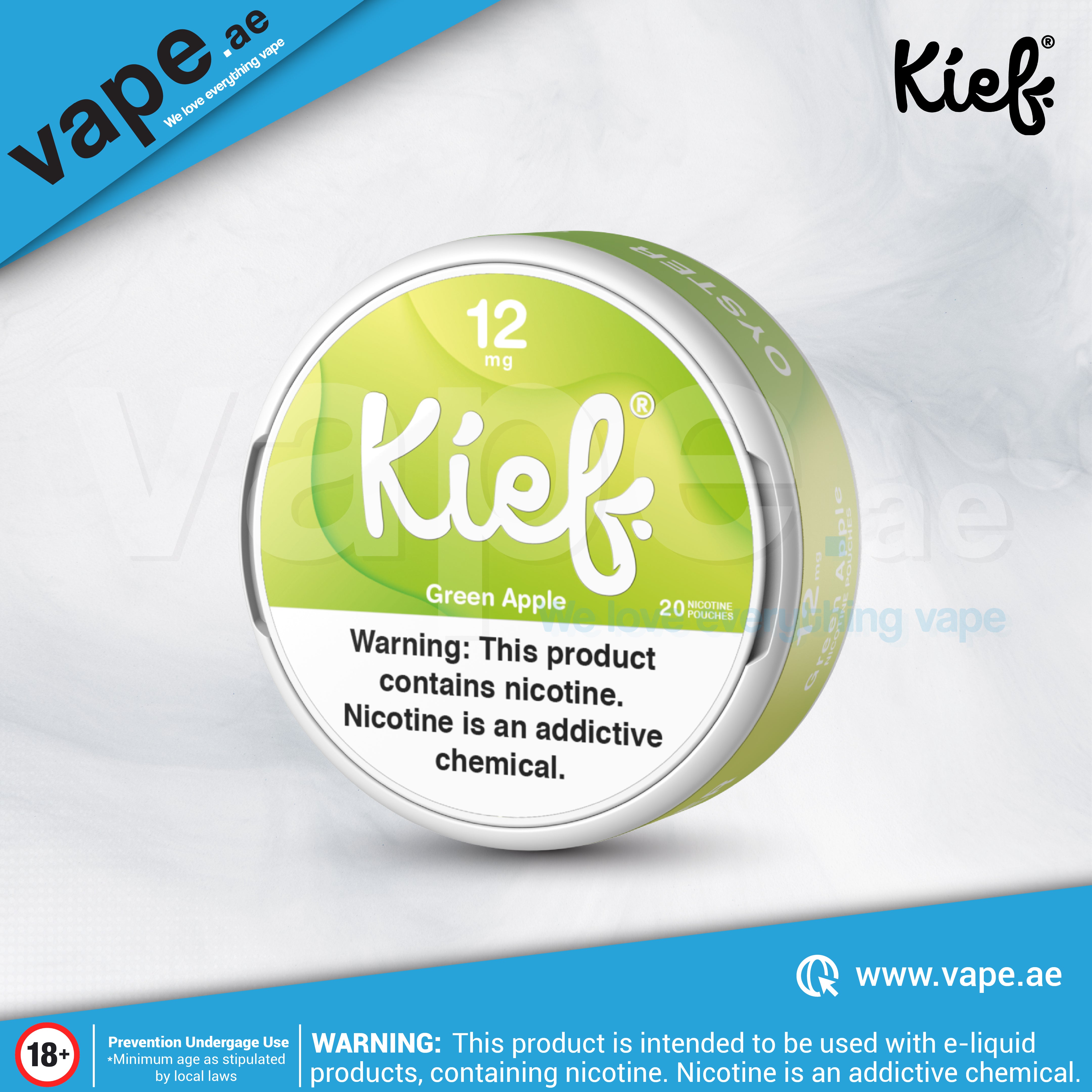 Green Apple 12mg Nicotine Pouch / Snus By Kief – Vape.ae