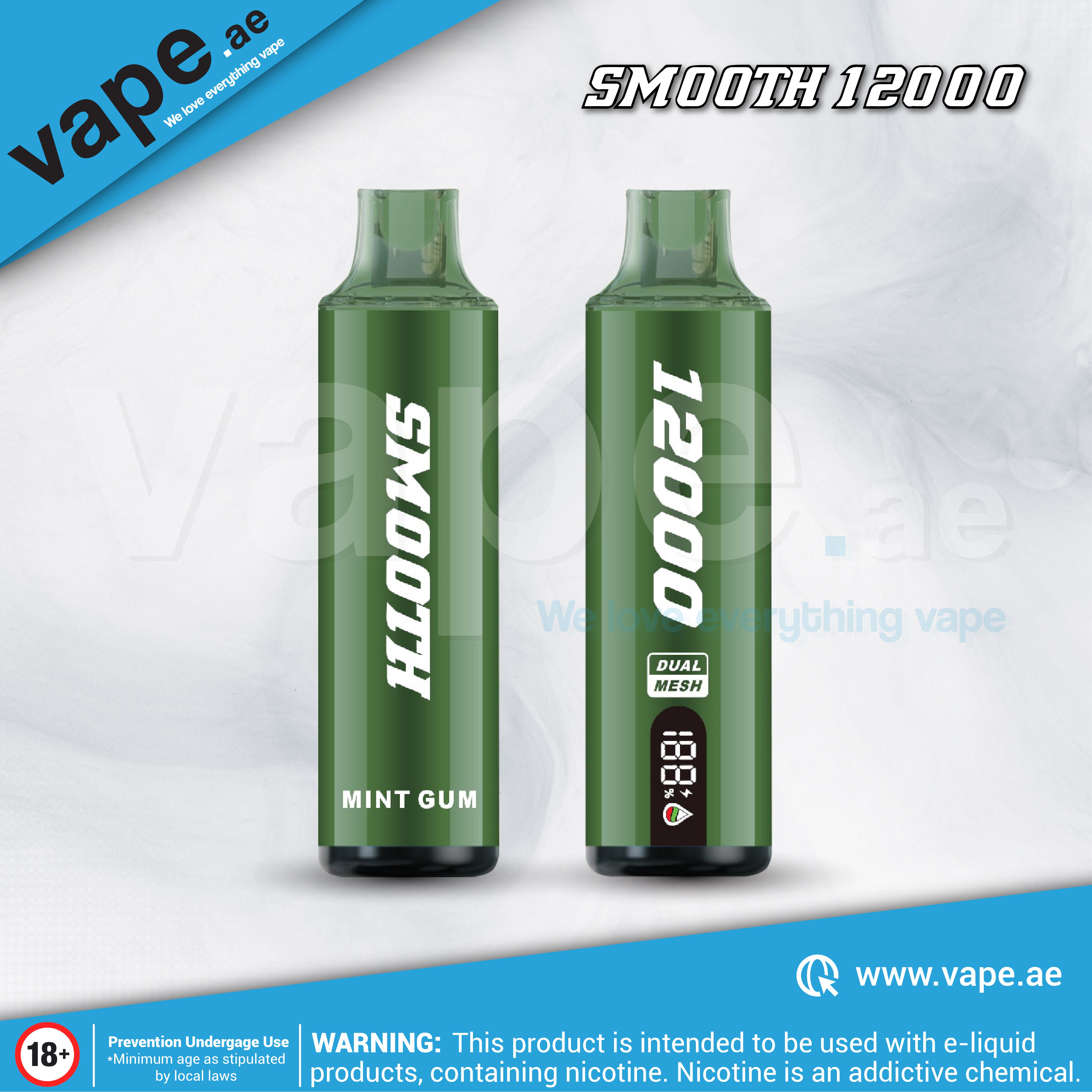 Mint Gum 20mg 12,000 Puffs by Smooth – Vape.ae