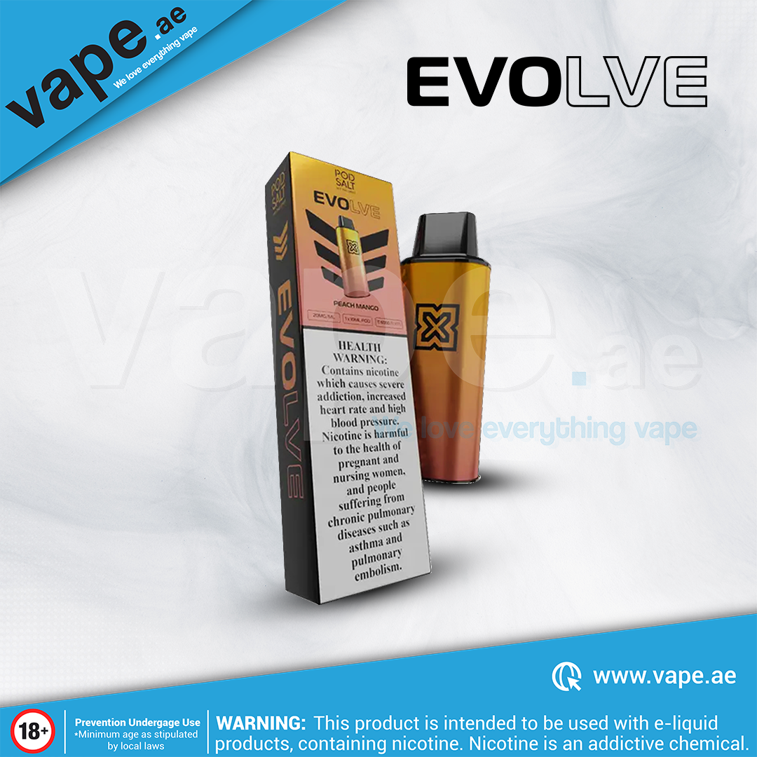 Peach Mango 20mg 6000 Puffs (Closed Pods) by Pod Salt Evolve – Vape.ae