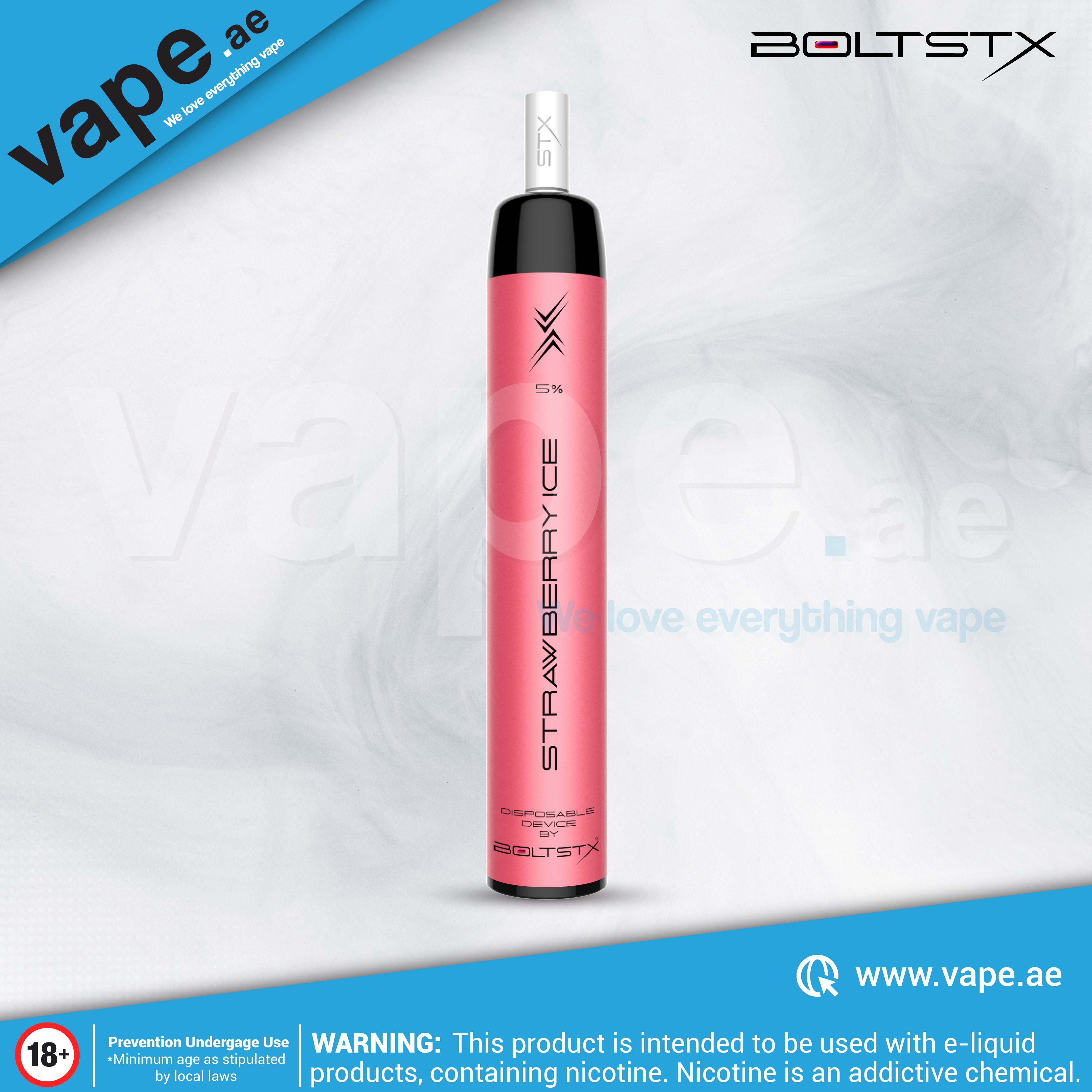 Strawberry Ice 3500 Puffs 50mg By STX Boltstx – Vape.ae