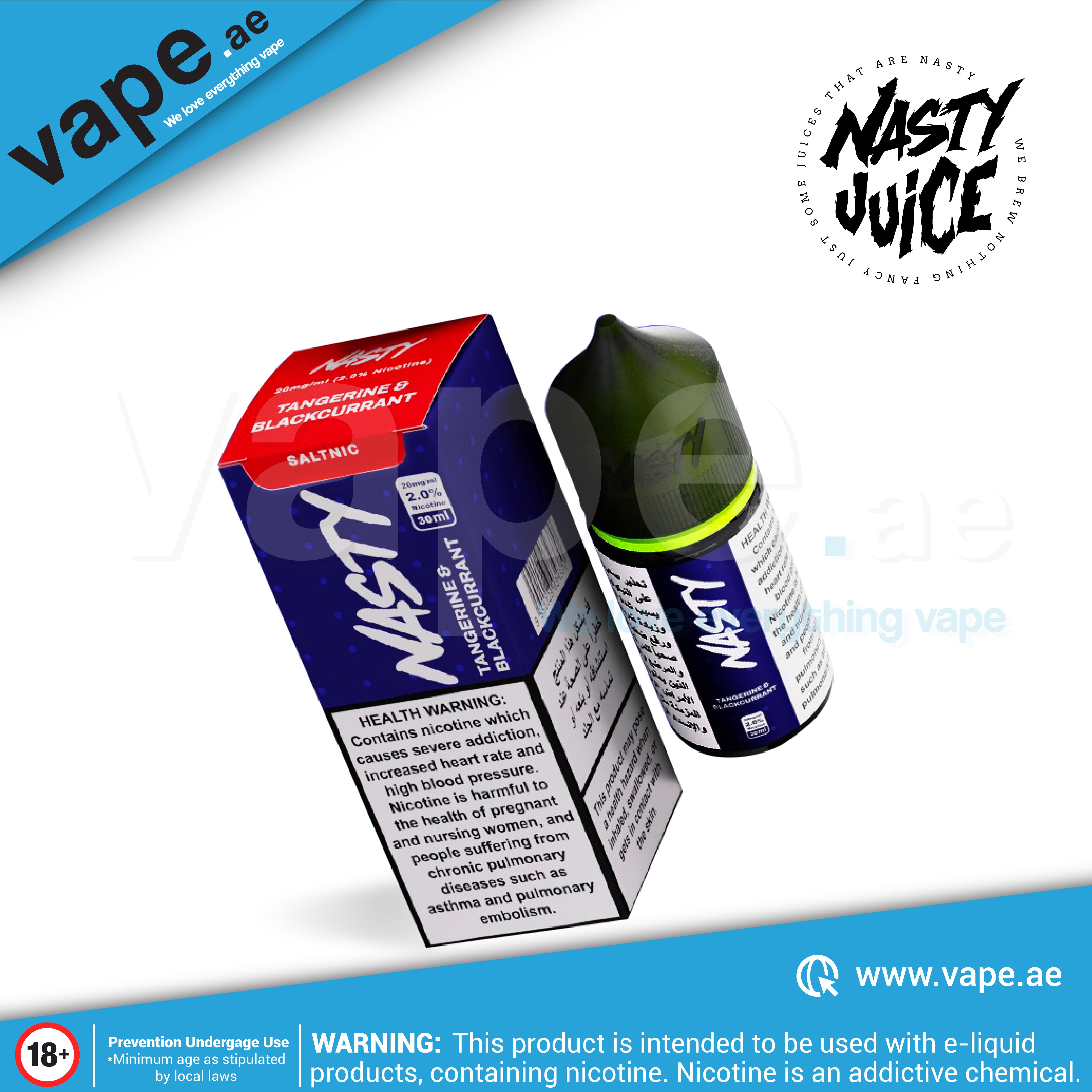 Tangerine & Blackcurrant 20mg 30ml by Nasty Salt – Vape.ae