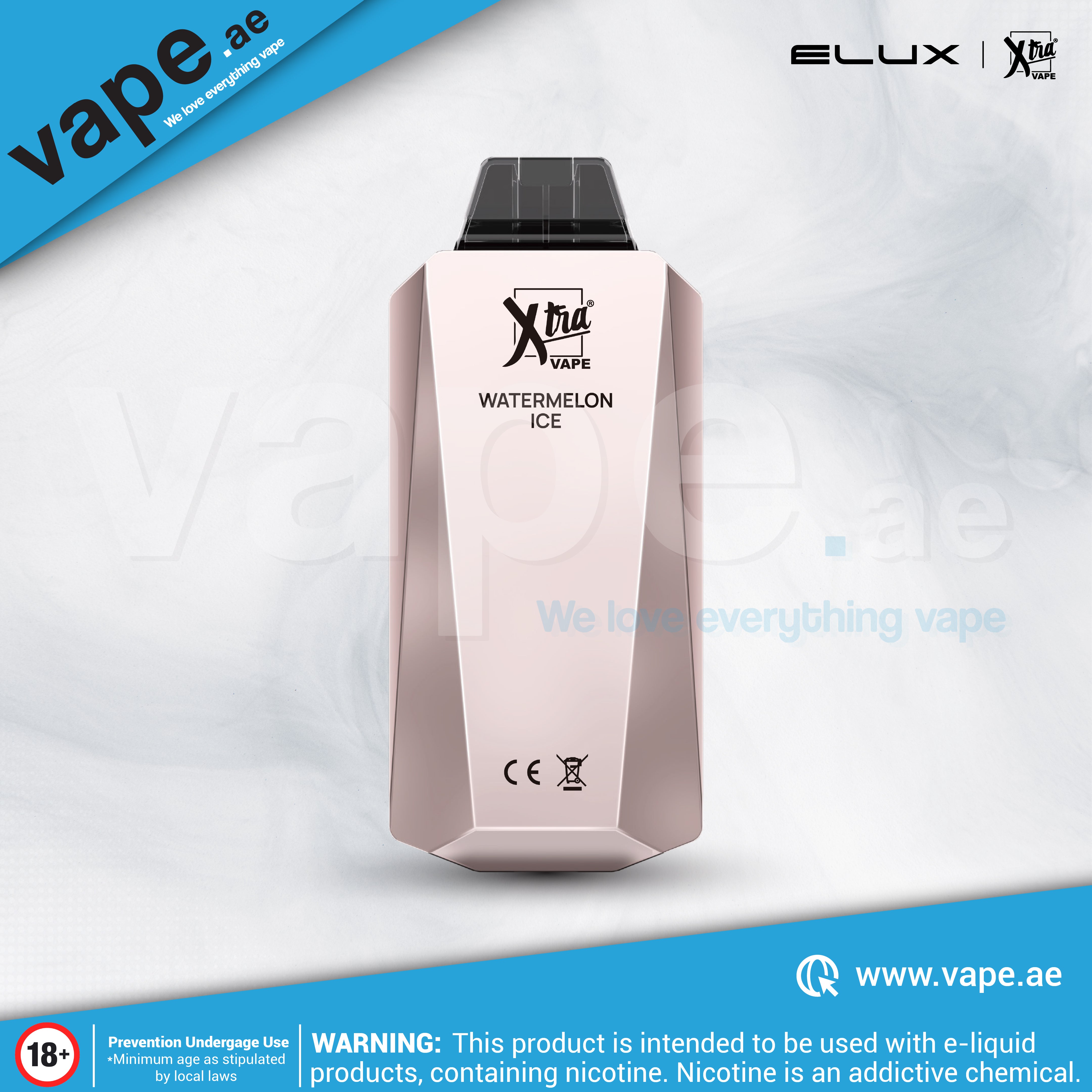 Watermelon Ice 20mg 10,000 Puffs By Elux – Vape.ae