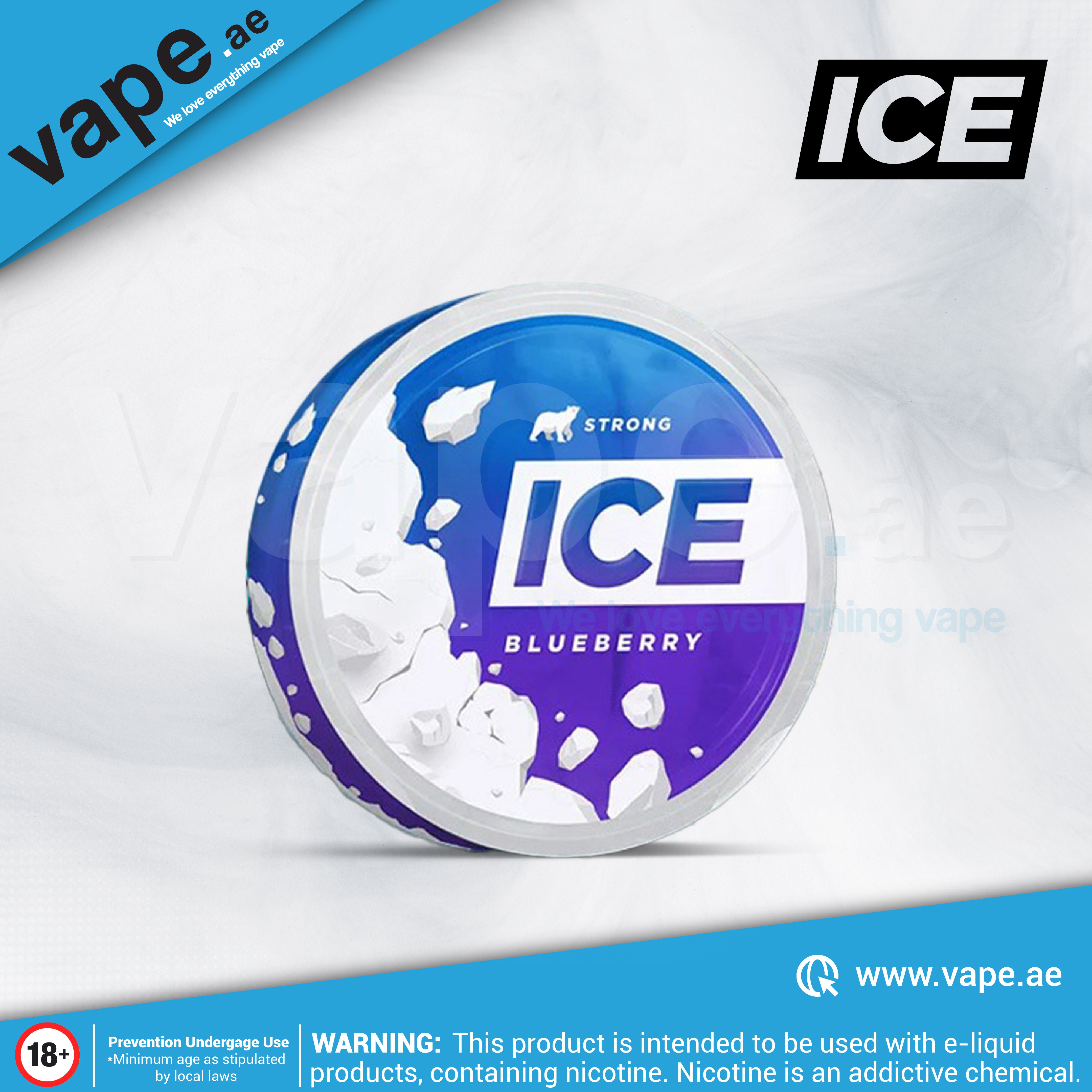 Blueberry 16.5mg Nicotine Pouch/SNUS by ICE – Vape.ae
