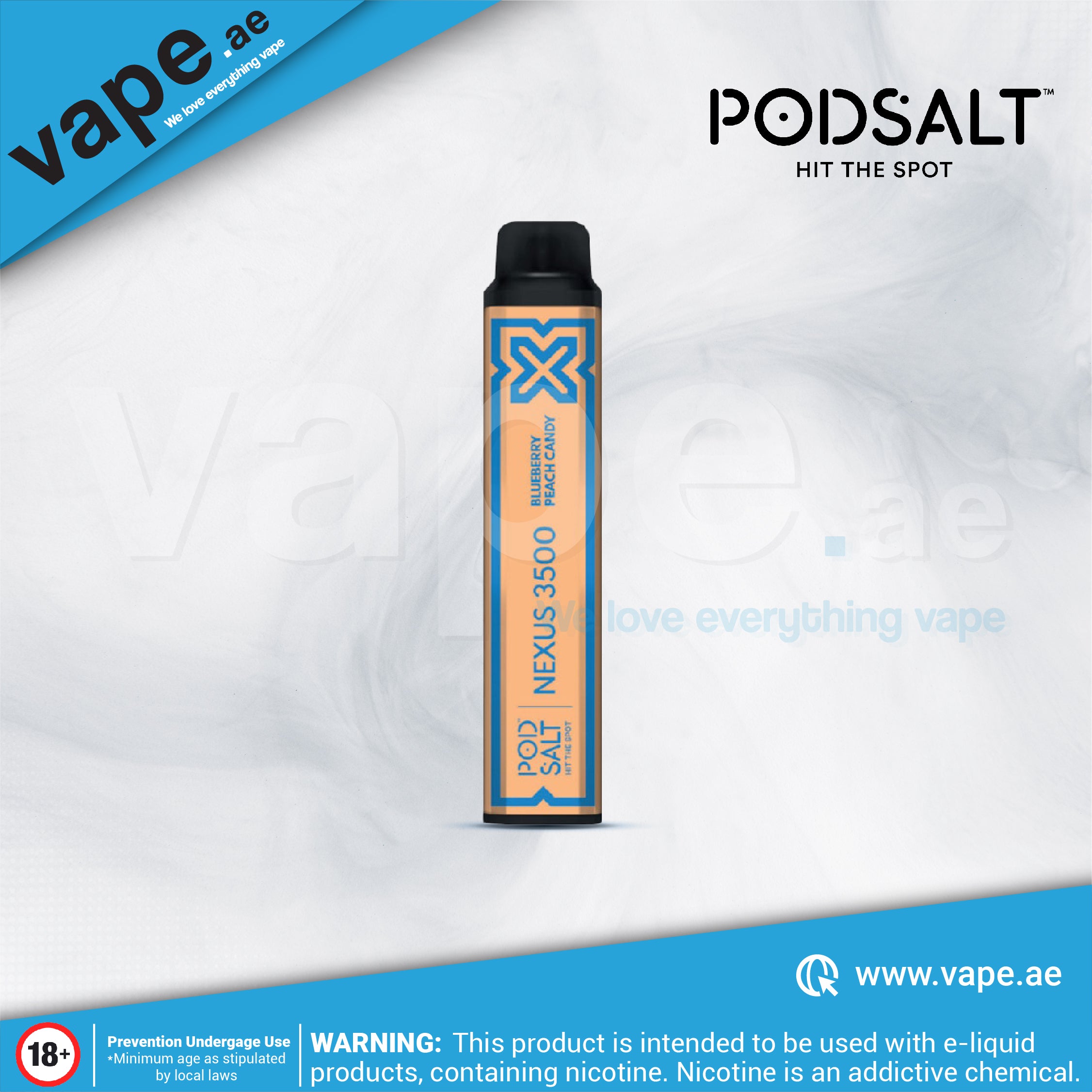 Blueberry Peach Candy 20mg 3500 Puffs by Pod Salt Nexus – Vape.ae