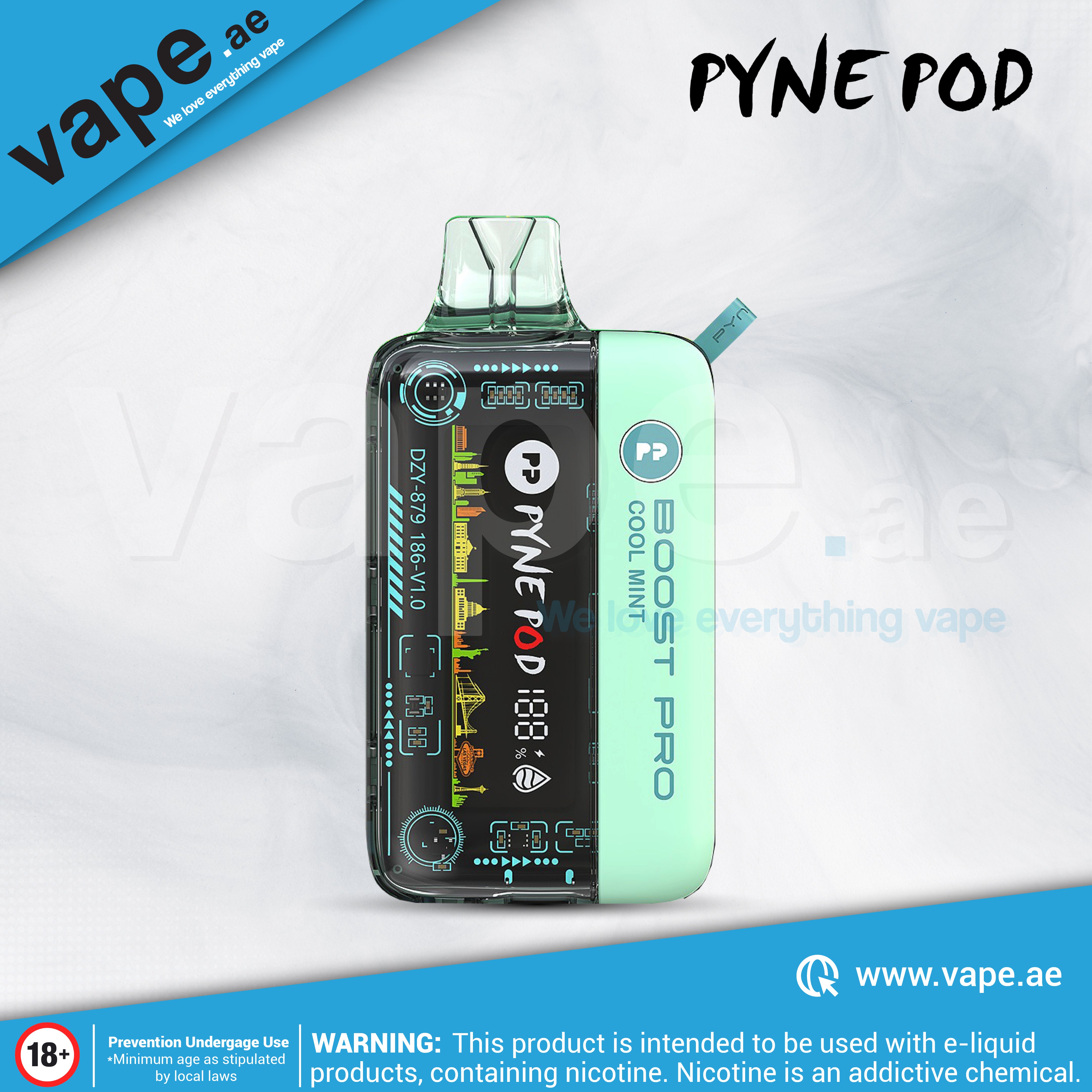 Cool Mint 50mg 20000 Puffs by Pyne Pod Boost Pro – Vape.ae