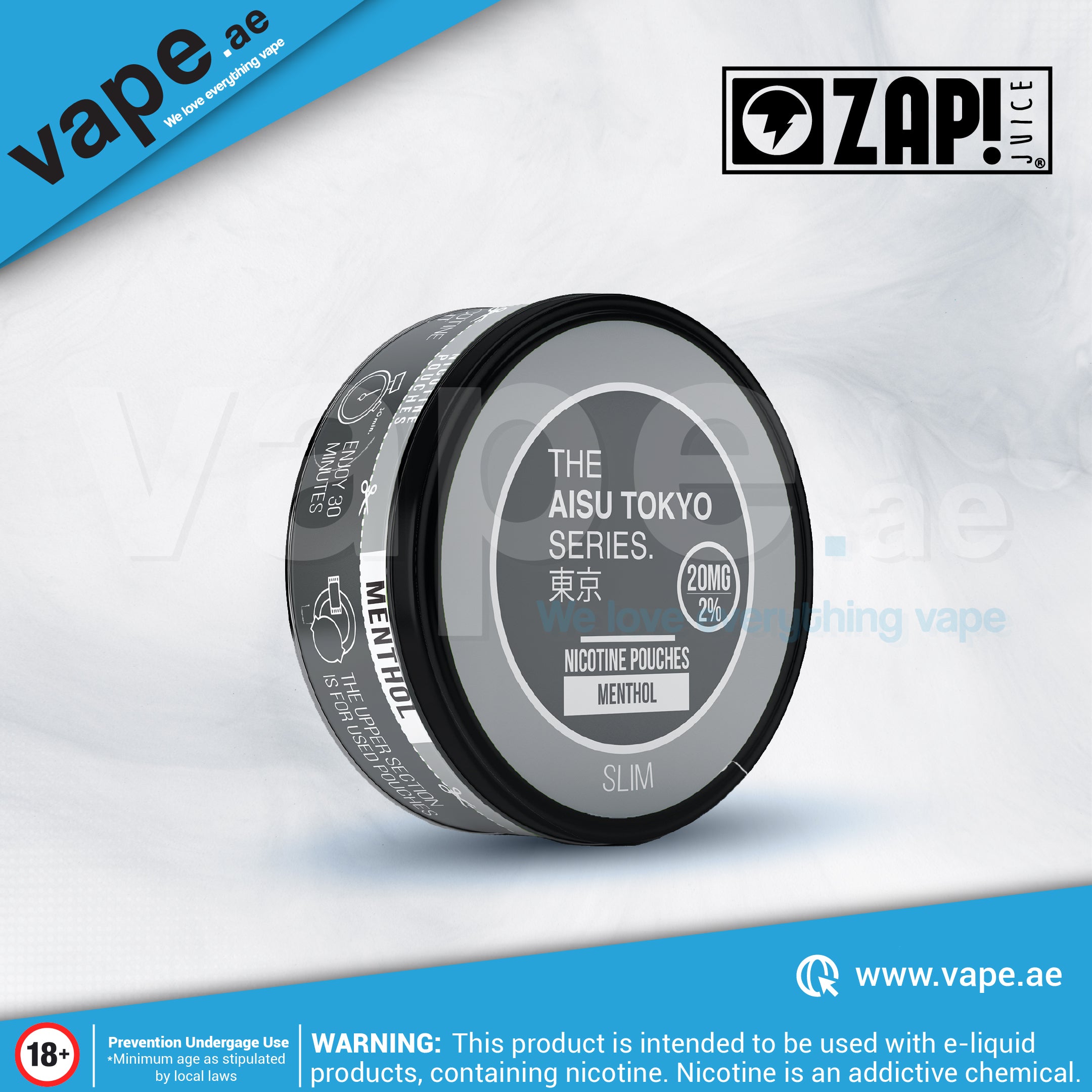 Menthol 20mg Nicotine Pouch/SNUS by The Aisu Tokyo Series (Expired ...