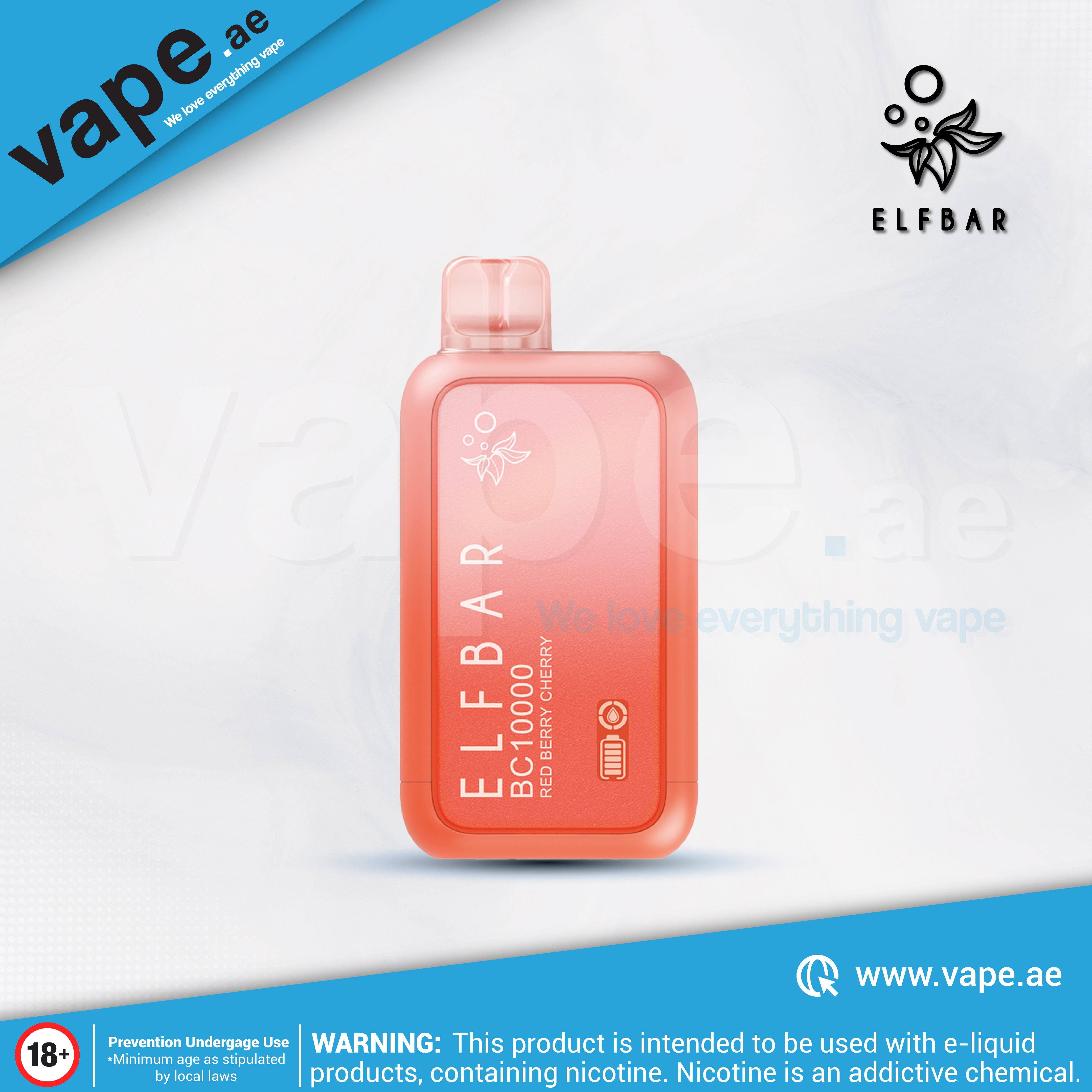 Red Berry Cherry 20mg 10000 Puffs by Elf Bar – Vape.ae