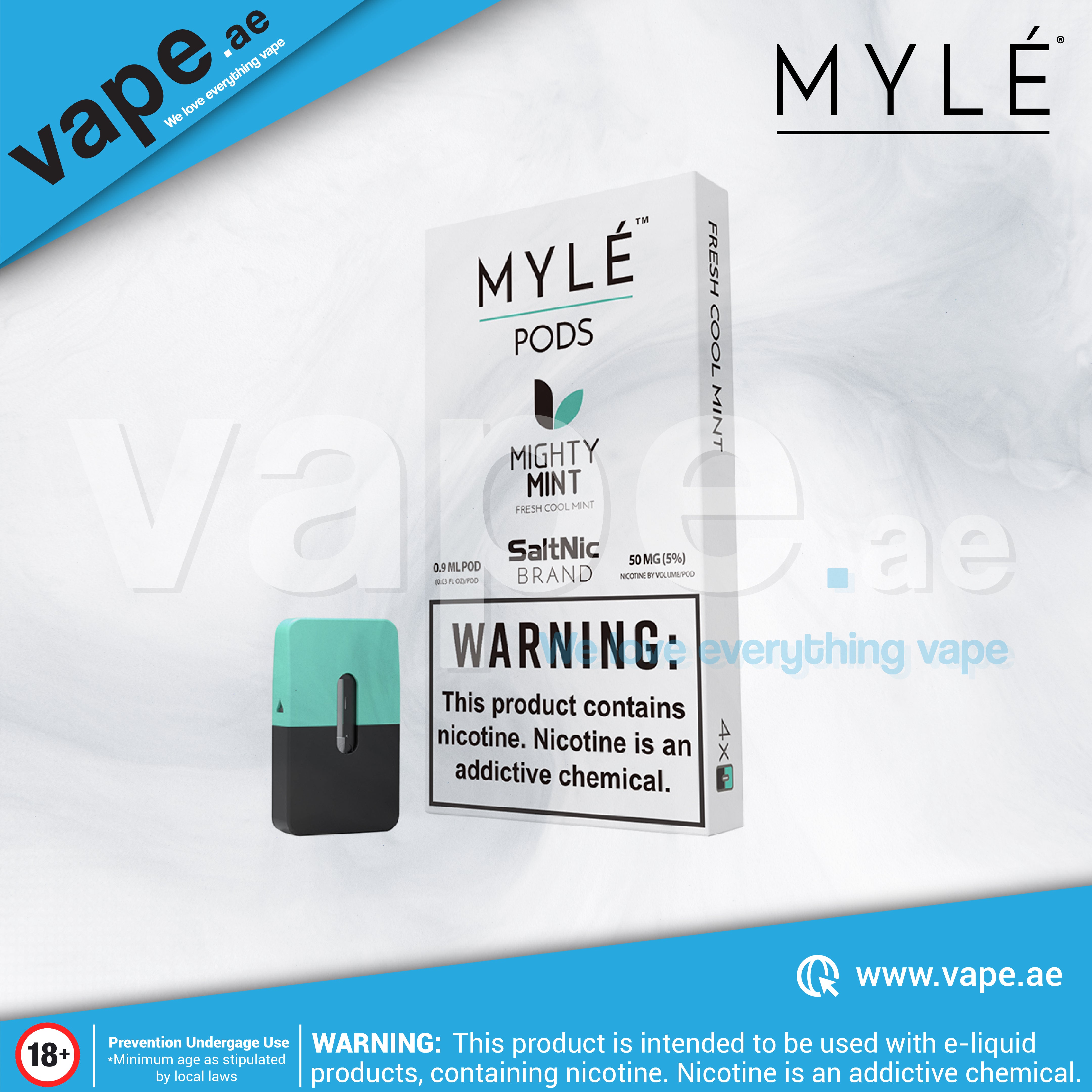 Mighty Mint 50mg by Myle Pods V3 (Expired) – Vape.ae